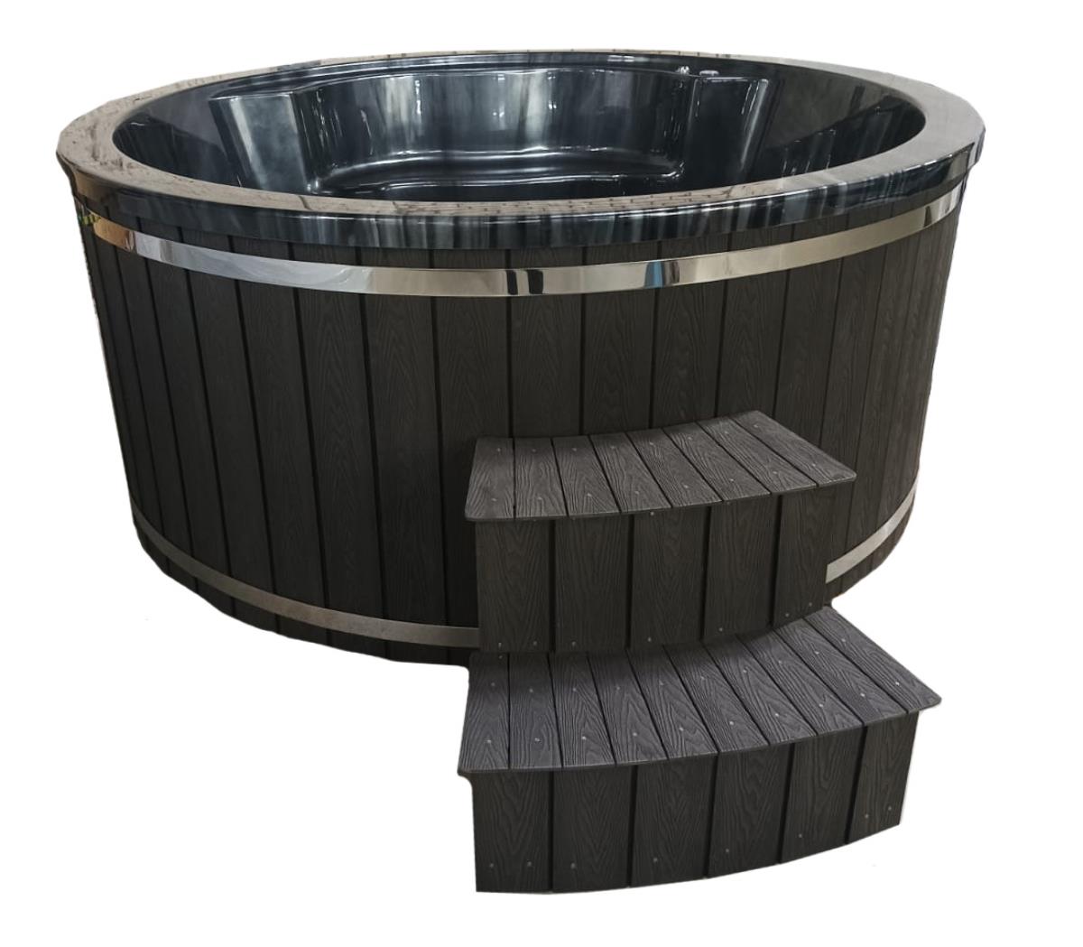 Outdoor Badefass Whirlpool Hot Tub 200-225 cm Badetonne opt. mit Holz ...