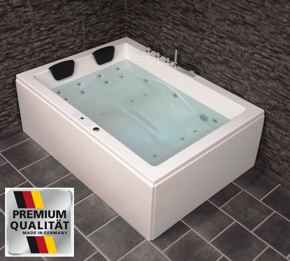 Doppel Whirlpool Badewanne links Doppelwanne LED optional mit Ozon ...