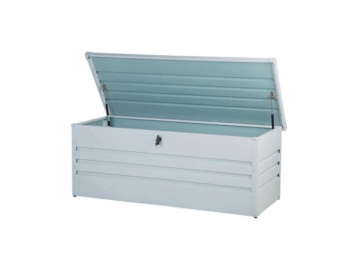 Outdoor Stahltruhe Kissenbox 165 cm 600 Liter Werkzeugbox weiss grau ...