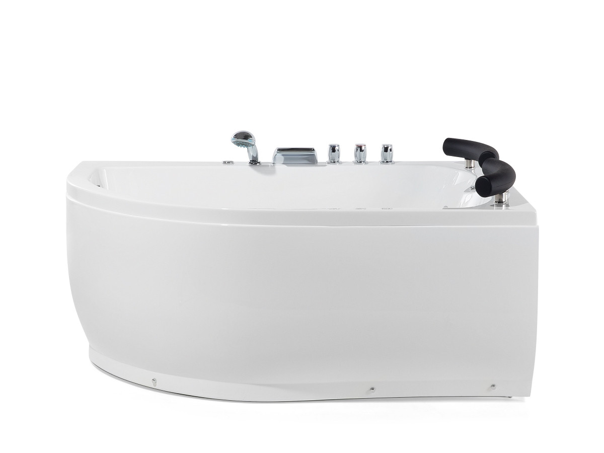 Whirlpool Badewanne Palermo rechts Doppelwanne 15 Massage Düsen LED ...