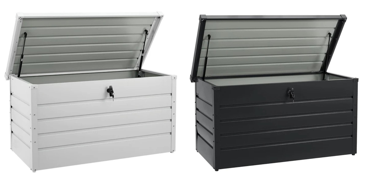 Outdoor Stahlbox 120 cm Kissentruhe 380 Liter Auflagenbox weiß ...