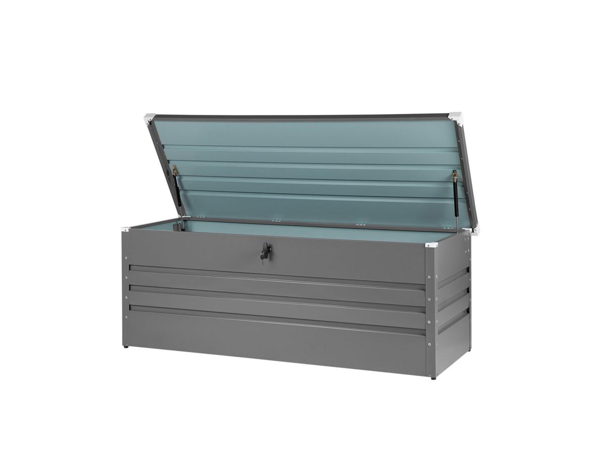 Outdoor Stahltruhe Kissenbox 165 cm 600 Liter Werkzeugbox weiss grau ...