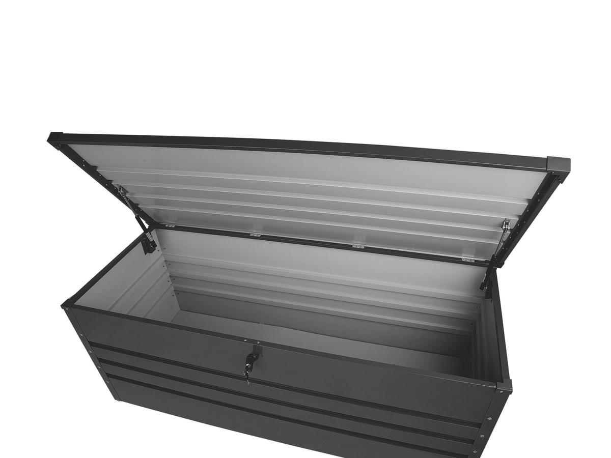 Outdoor Stahltruhe Kissenbox 165 cm 600 Liter Werkzeugbox weiss grau ...